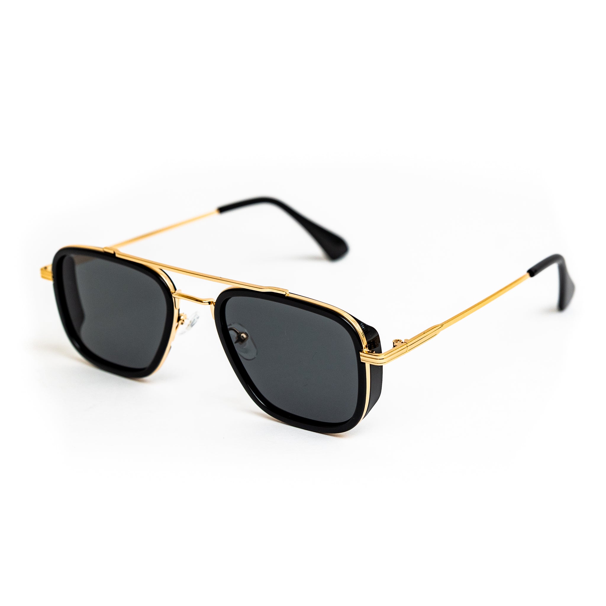 Gold Double Bridge Shades (Black Lens)